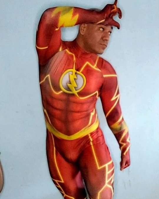 Костюм боди Зентай Супергерой Барри для взрослых XXL, Size for Women