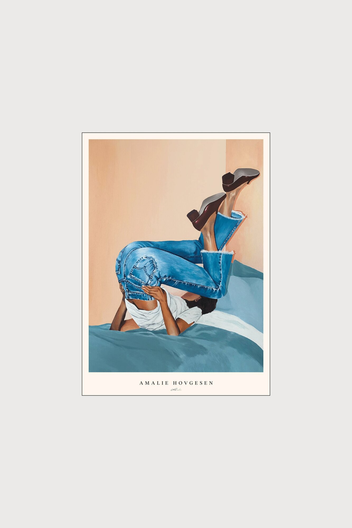Плакат H&M 50х70 см Amalie Hovgesen - Bedtime Цвет: Цветная/женщина