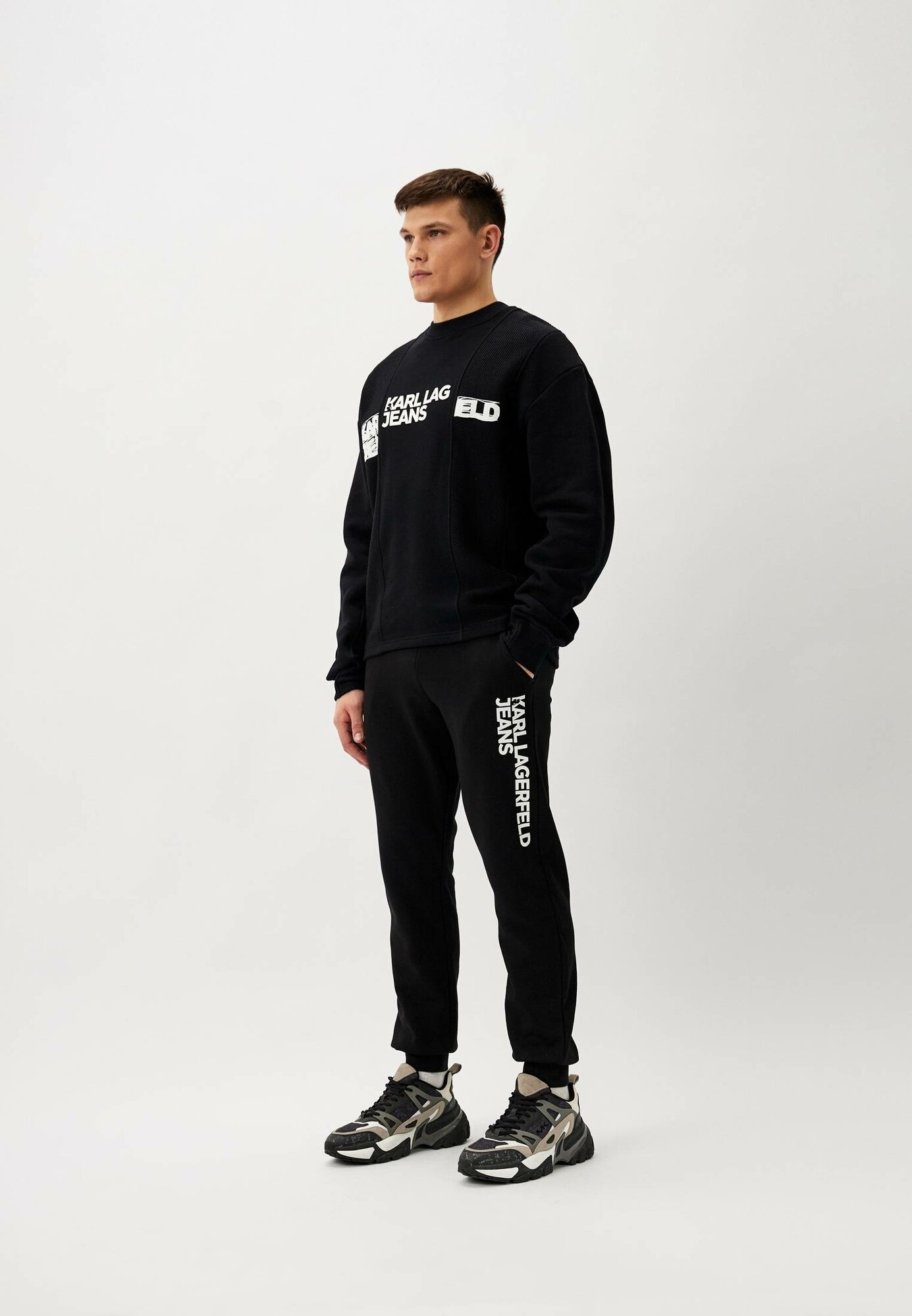 Брюки джоггеры KARL LAGERFELD JEANS, размер XL, черный — фото 1