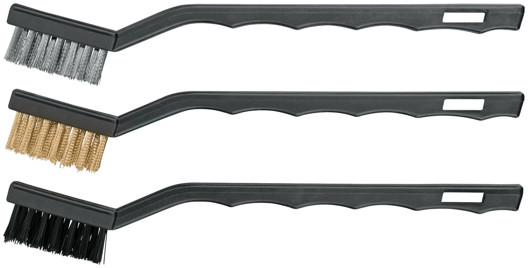 Корщетки мини, набор 3 шт, сталь нейлон латунь, 175 мм