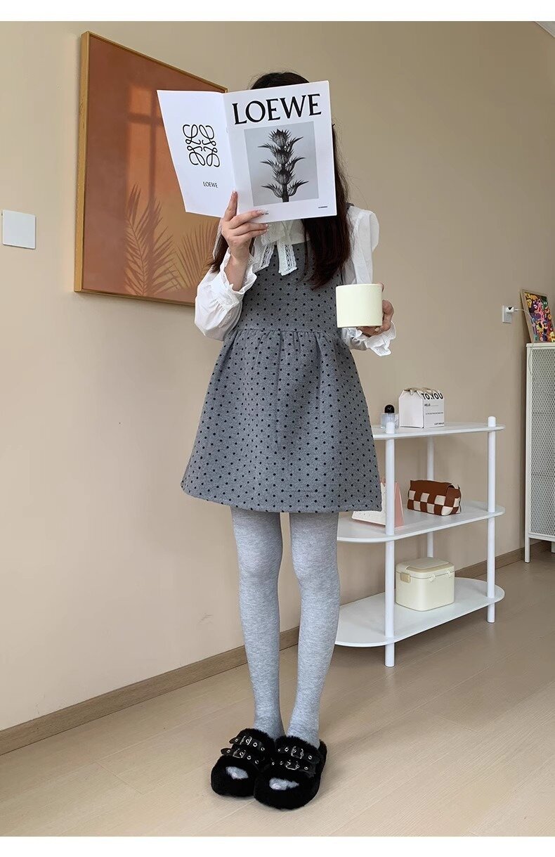 Утепленные колготки Aohan с флисовой подкладкой для весны, осени и зимы, теплые женские леггинсы в японском стиле, хлопковые с вертикальными полосками, с эффектом утягивания для весны и осени.