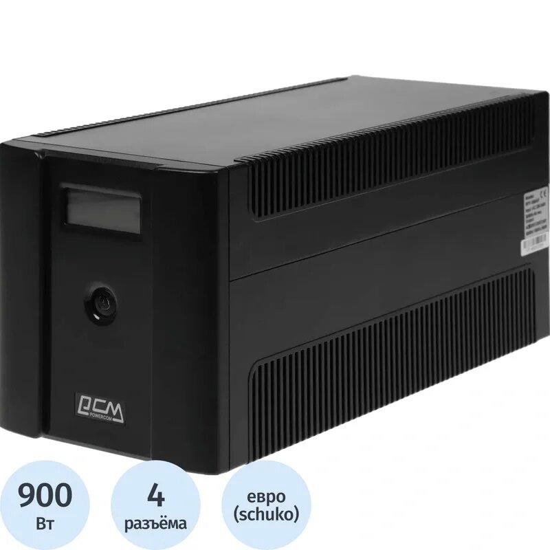 ИБП Powercom Raptor RPT-1500AP LCD EURO, 2426508