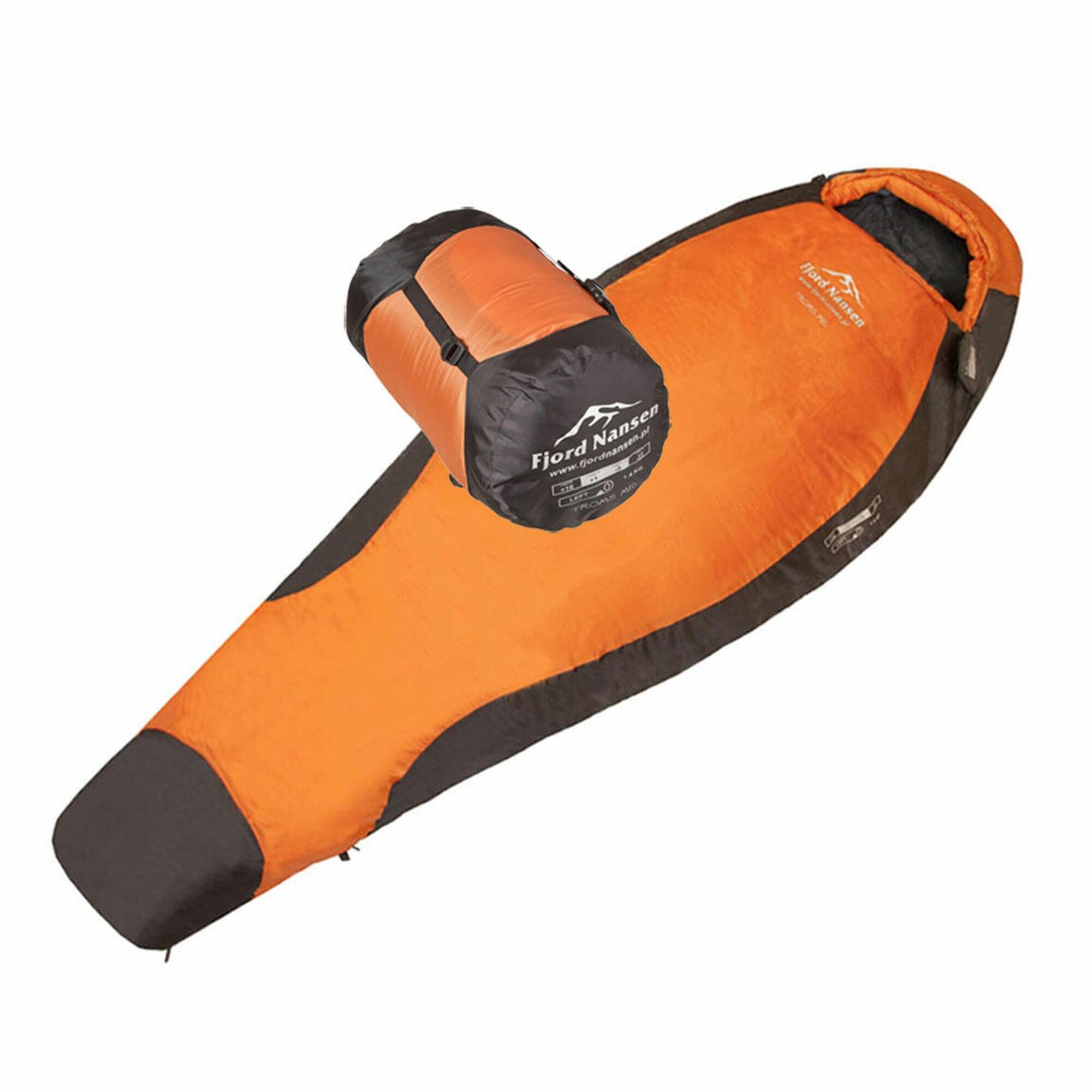 Спальный мешок Fjord Nansen Troms Mid на молнии слева, Decathlon, Цвет: Оранжевый, Размер: 198 см