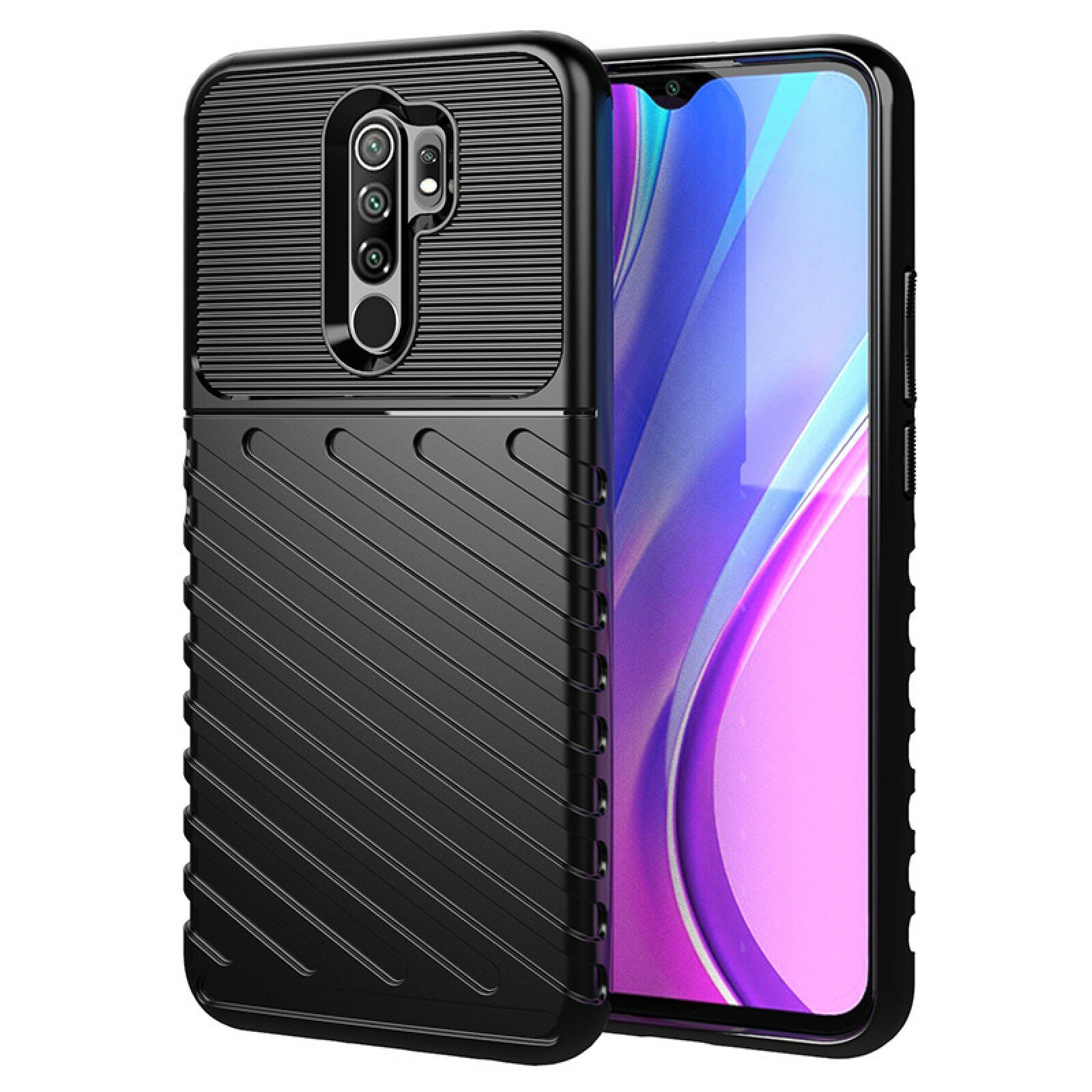 Чехол-бампер MyPads для Xiaomi Redmi 9 противоударный усиленный черный