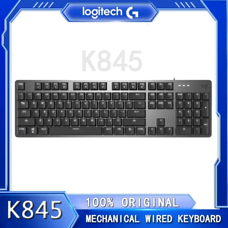 Logitech K845 Проводная Механическая Клавиатура синий переключатель