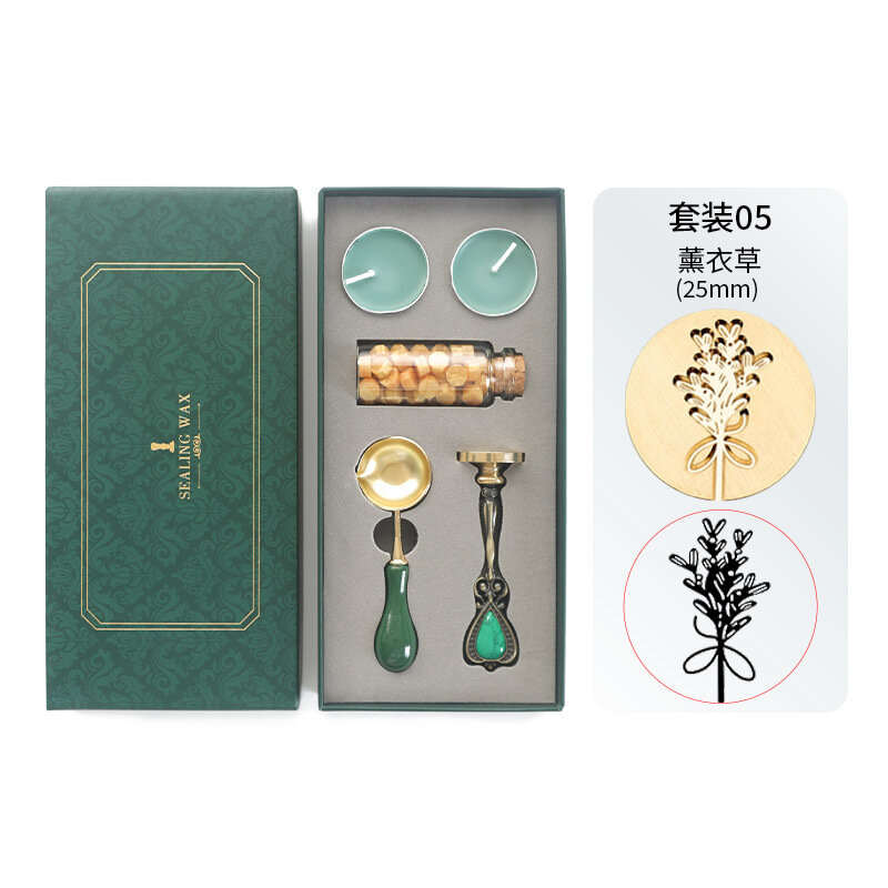 Оптовая продажа от производителя: Набор для печатей из воска, набор восковых бусин, одноголовочный набор для печатей из воска в темно-зеленом цвете.