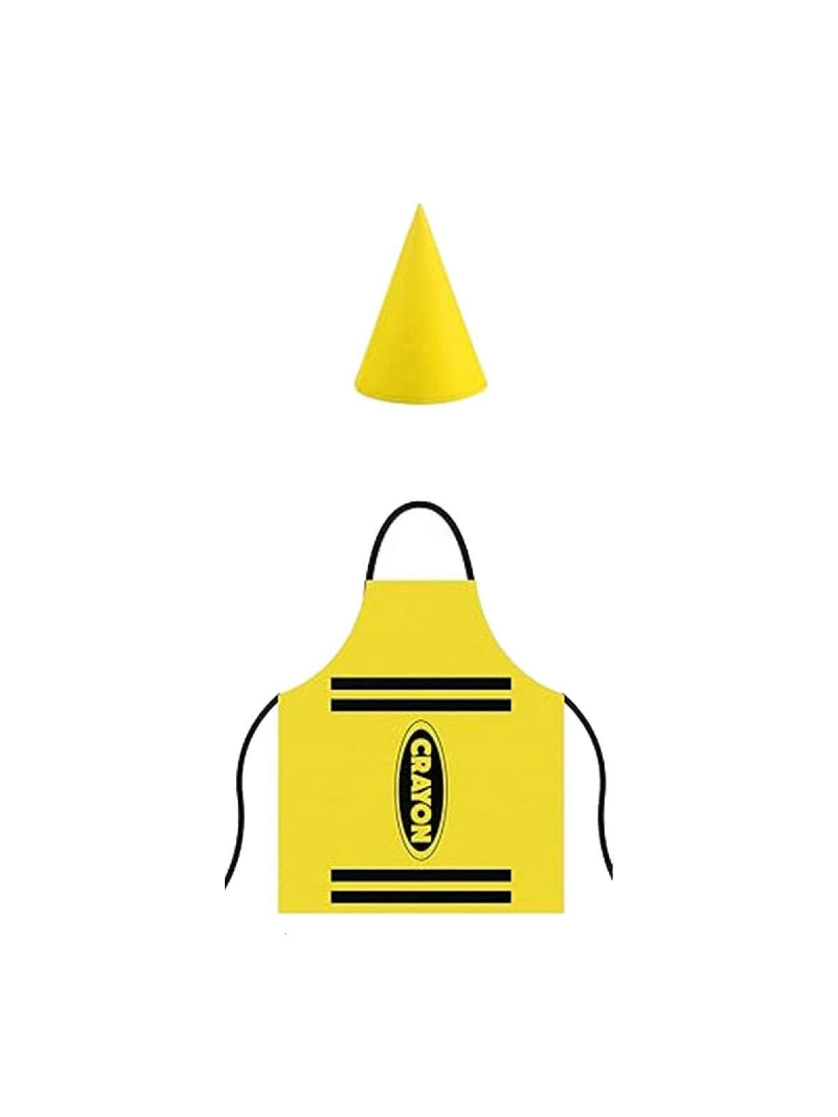 Костюмный колпак гнома, Желтый фартук-шляпа