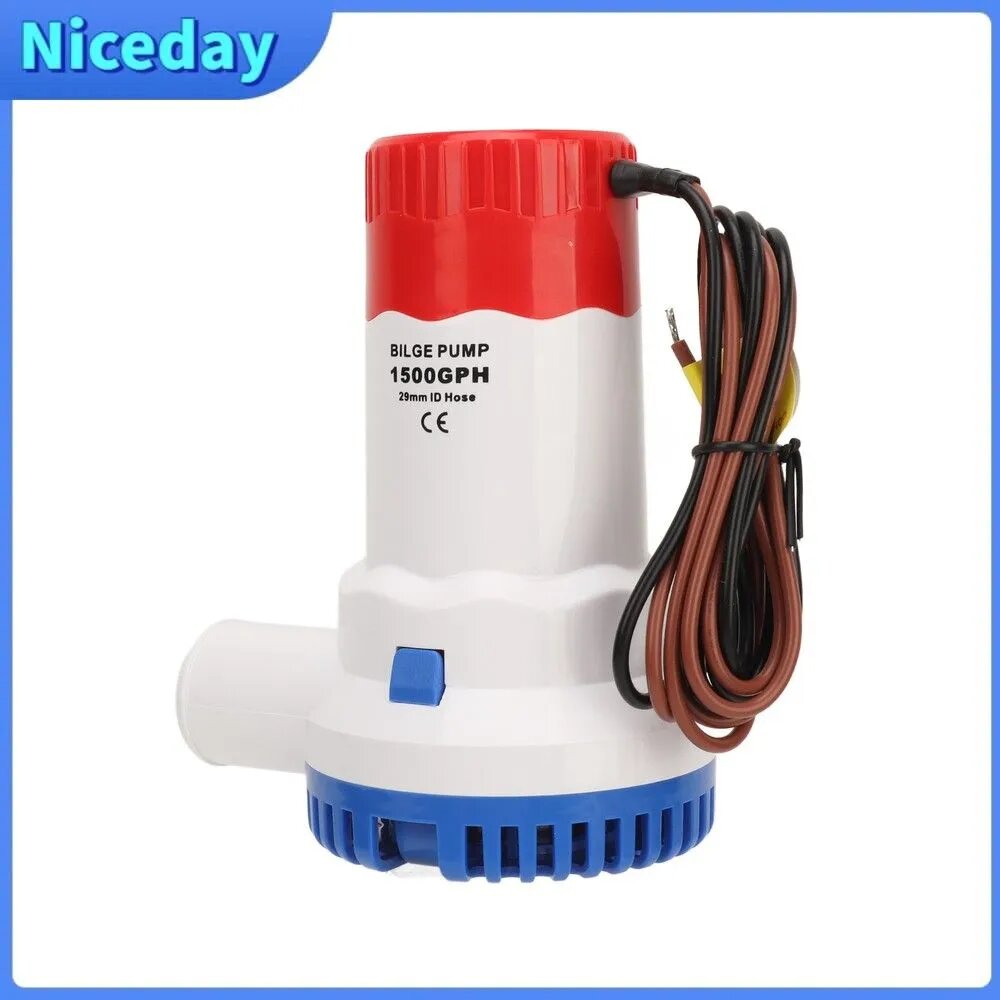 Bilge Pump 1500GPH 12V 29mm ID Hose Погружной насос для лодок и катеров — фото 1