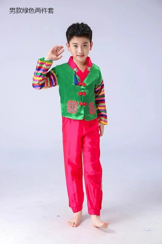 Детский корейский танцевальный костюм Ханбок 100 11-16kg, Белый, белый