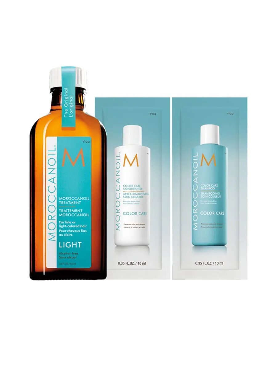 Moroccanoil Набор для светлых волос Масло + Шампунь+кондиционер 10мл