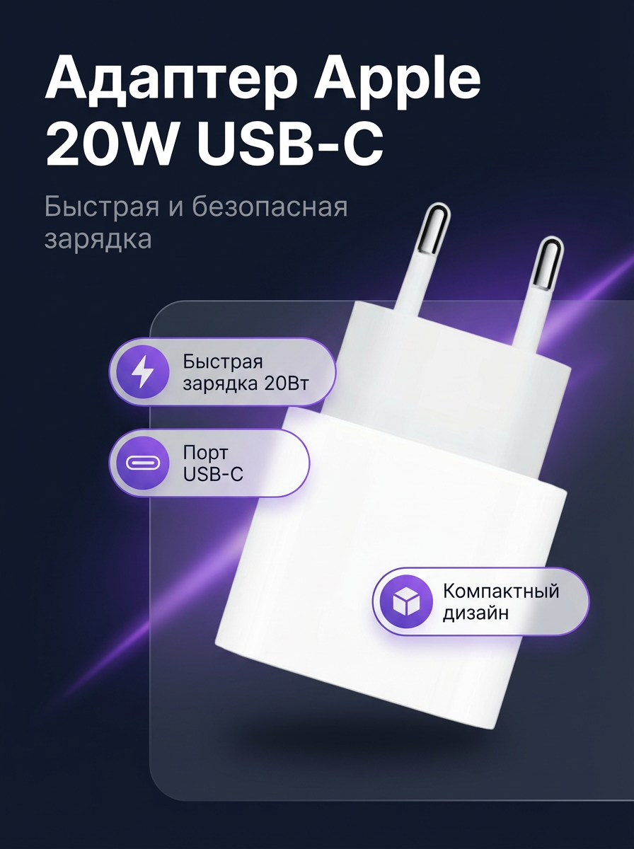 Apple 20W USB-C Power Adapter [MHJE3ZM/A//MU7V2ZM/A]