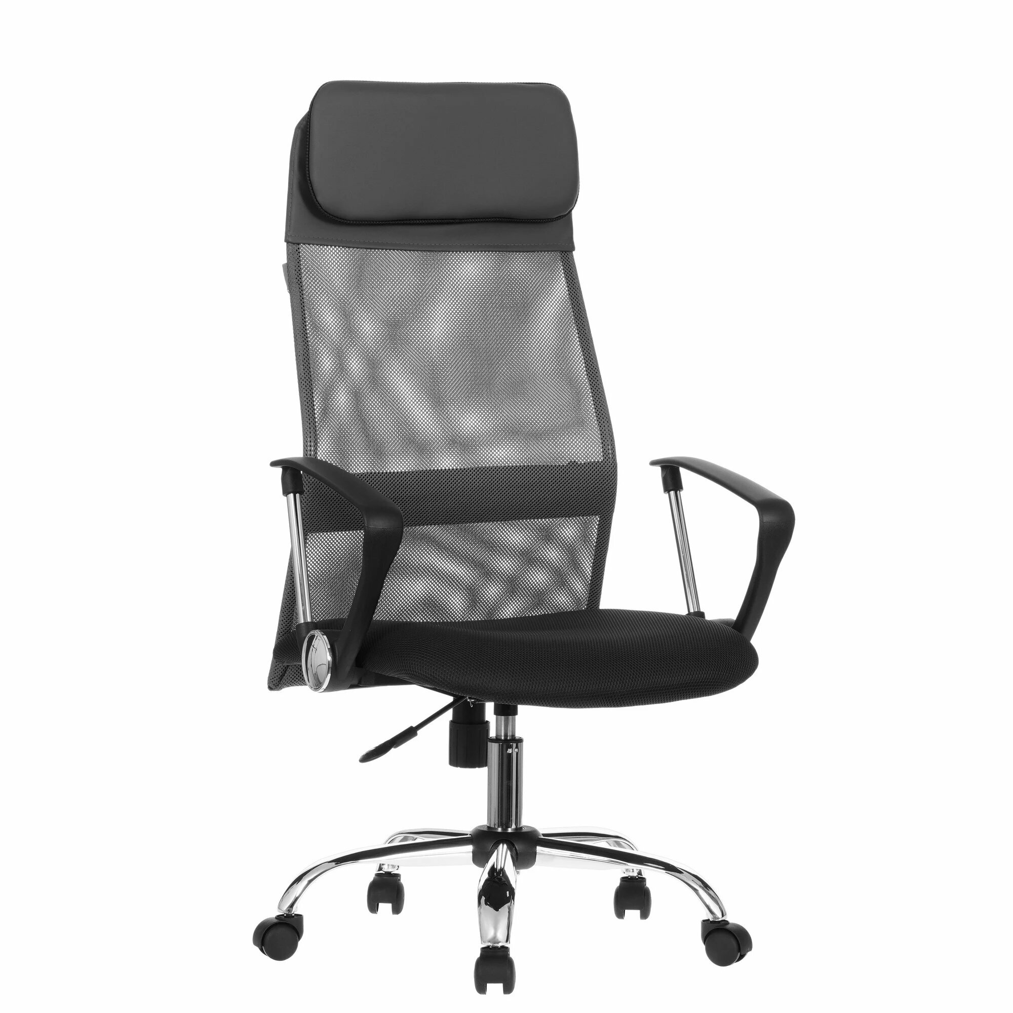 Кресло офисное Бюрократ, KB-6N/SL/DG/TW-12, TW-04, газлифт, нагрузка до 120 кг, механизм качания, сетка/ткань, серый