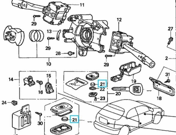 Аккумуляторная батарея (CR2032); Артикул Honda: 72148S04000 (Оригинал)