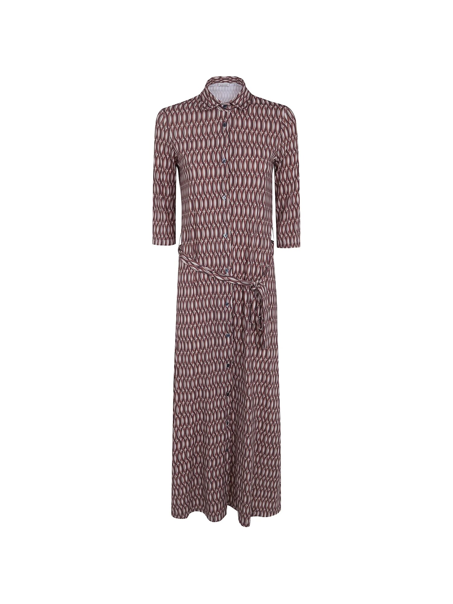 Платье Geometric-print belted shirt maxi dress