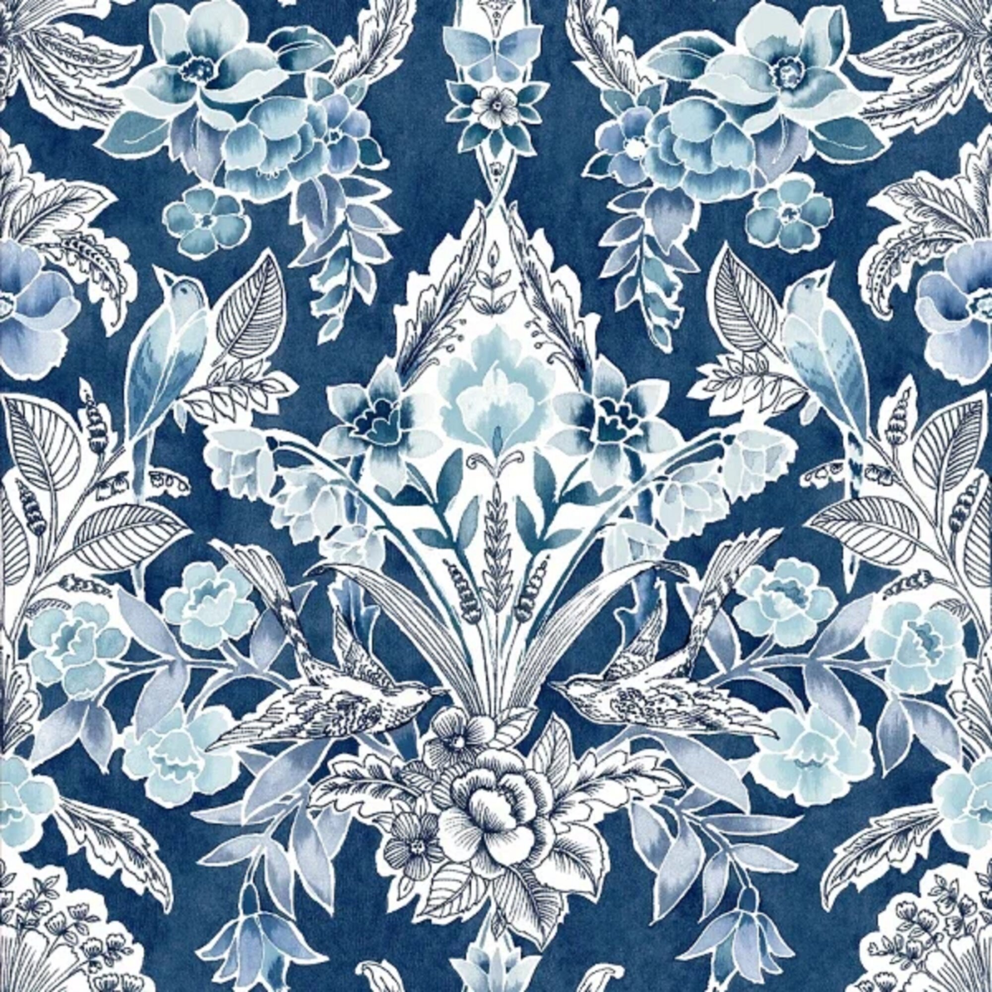 Обои Magic Flowers FD25863 A; 0,52x10,05 м. , флизелин , синий