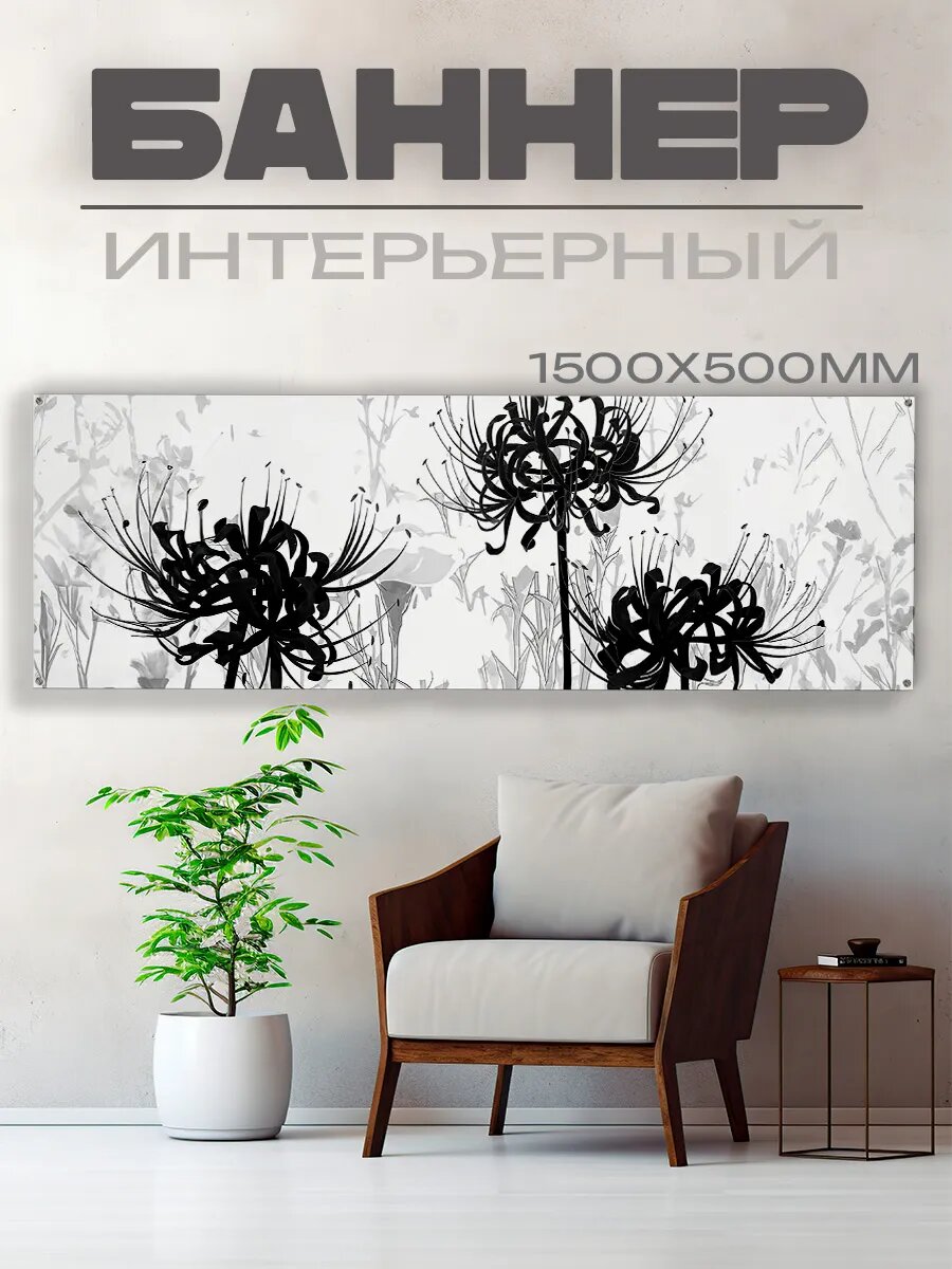 Постер на стену баннер Абстрактные цветы
