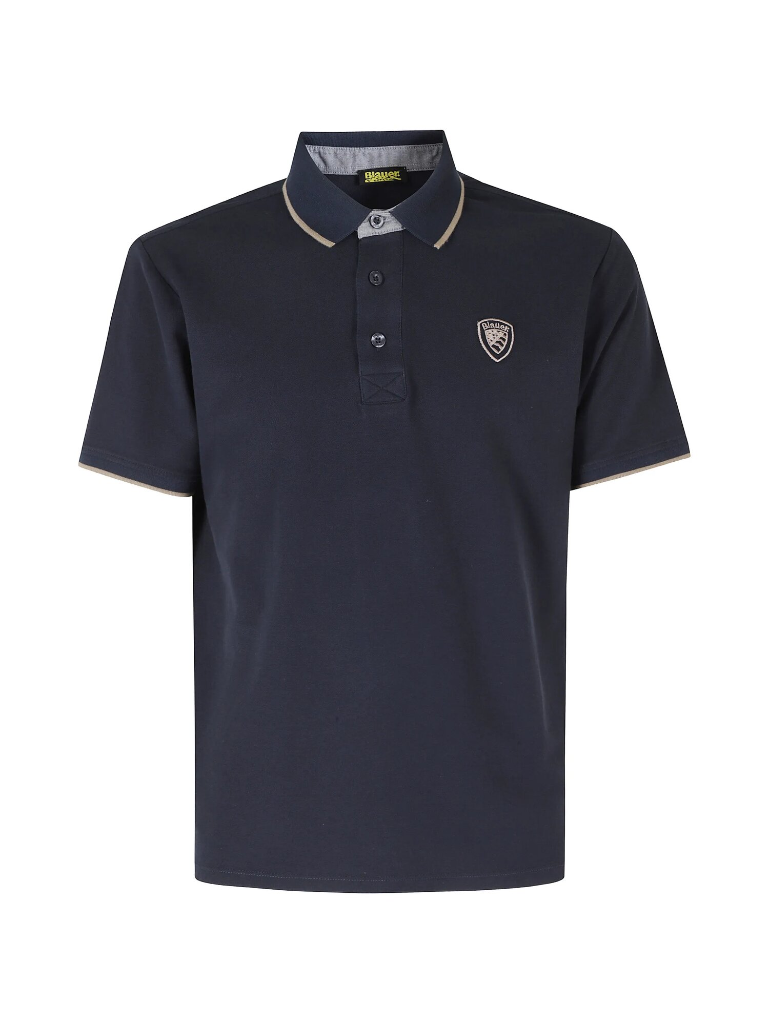 Рубашка Blauer Logo-patch tipped polo shirt