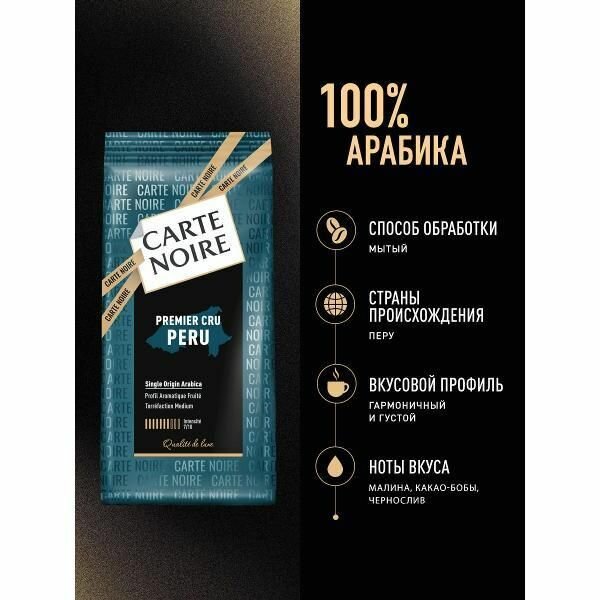 Кофе в зернах Carte Noire PREMIER CRU PERU (премьер КРЮ перу) 200г