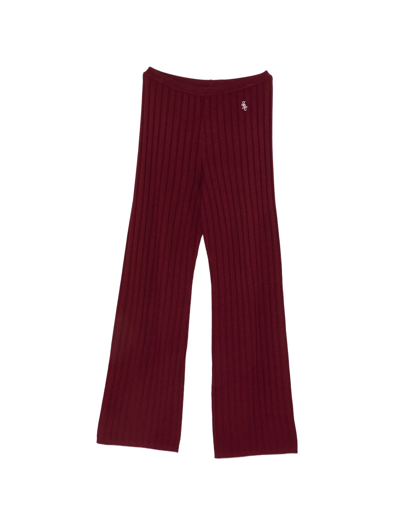 Брюки Sporty & Rich Ribbed-knit palazzo pants