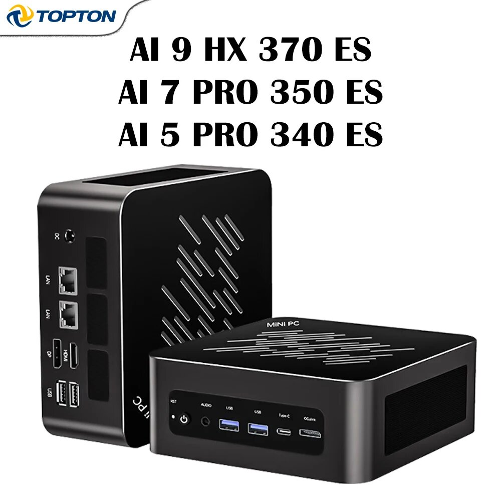 Topton D12 Plus Мини-ПК Ryzen AI 9 HX AI 5 PRO 340 ES, 16GB DDR5 256GB NVMe