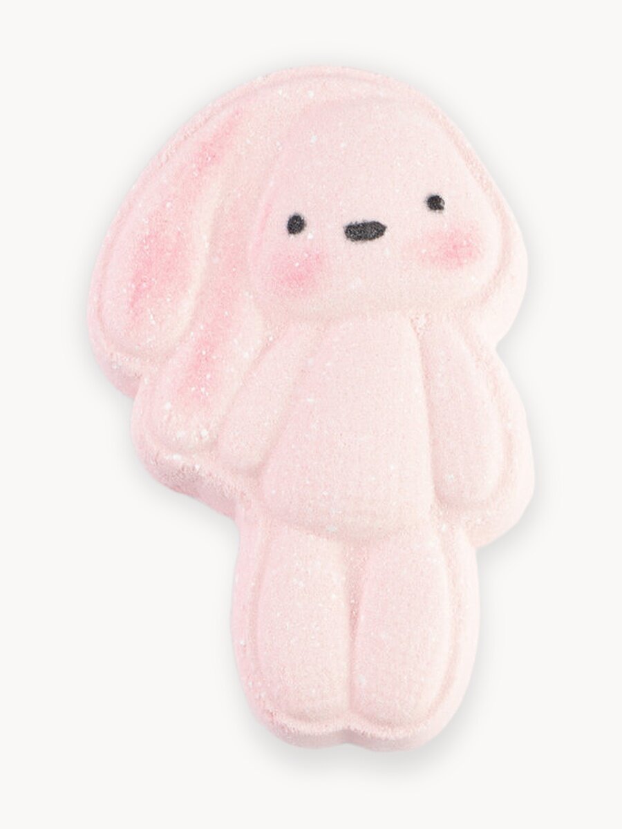 Бомбочка для ванны, 100 гр, розовая, Клубника со сливками, Зайка, Rabbit, Kuchenland