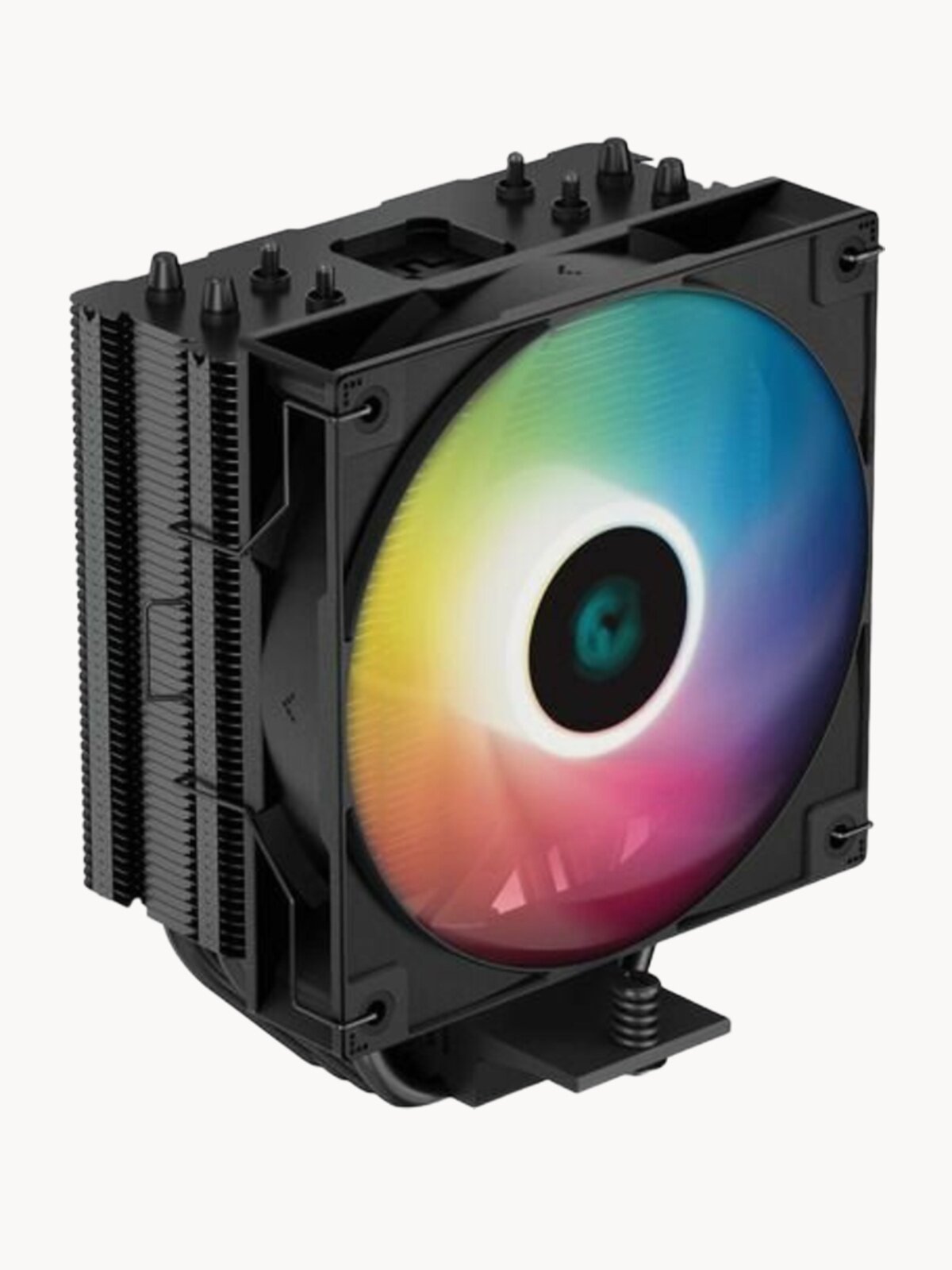Кулер для процессора DEEPCOOL AG400 Bk, башенный, 220W TDP, 120 мм ARGB вентилятор, AM4/AM5/LGA 1700/1200/115X, черный