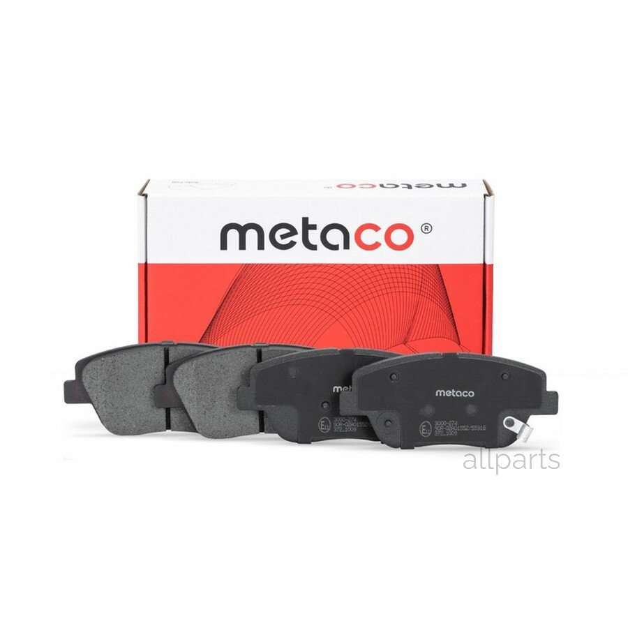 METACO 3000-274 Колодки тормозные передние к-кт Kia Optima III (2010-2015), Hyundai Sonata VI (2010-2014)