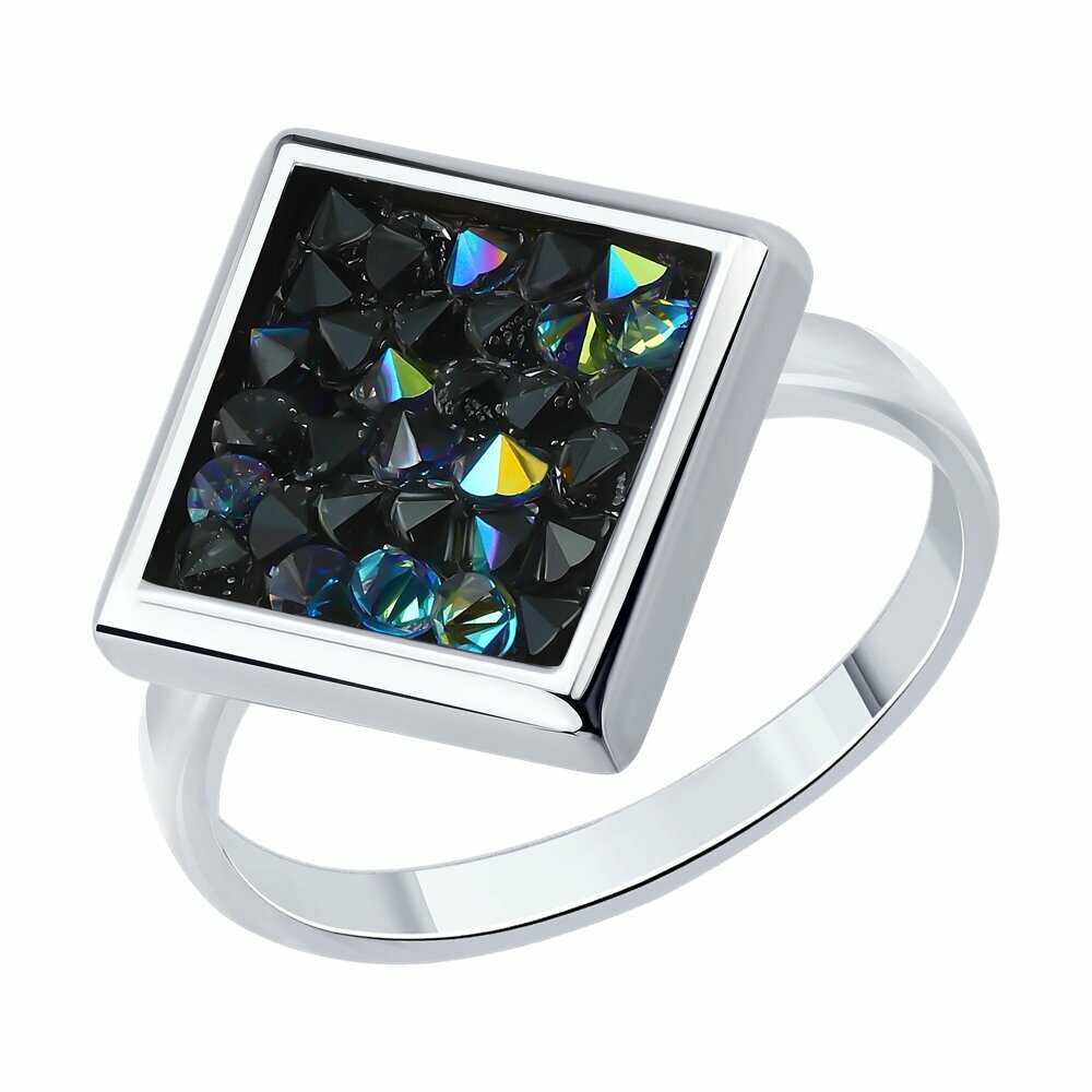 Кольцо, серебро, 925 проба, родирование