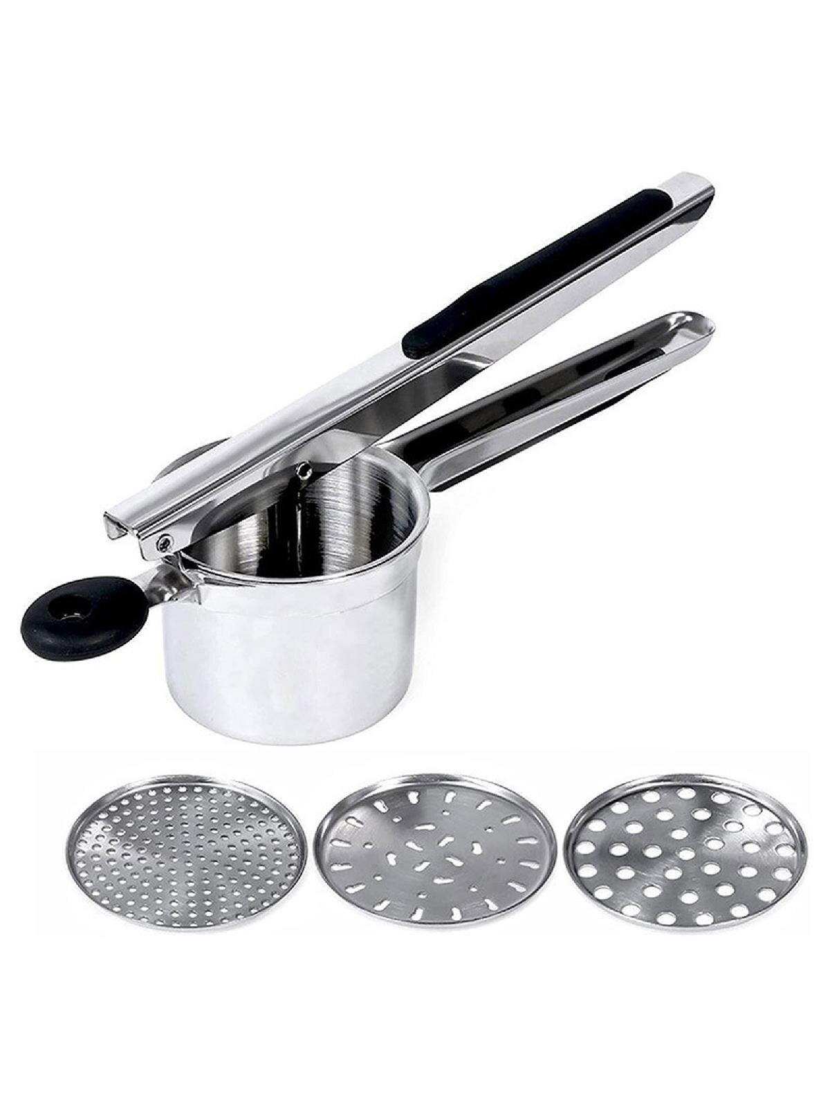 Картофельная толкушка, кухонный инструмент для приготовления пюре из нержавеющей стали, пресс для овощей и фруктов, чеснокодавилка