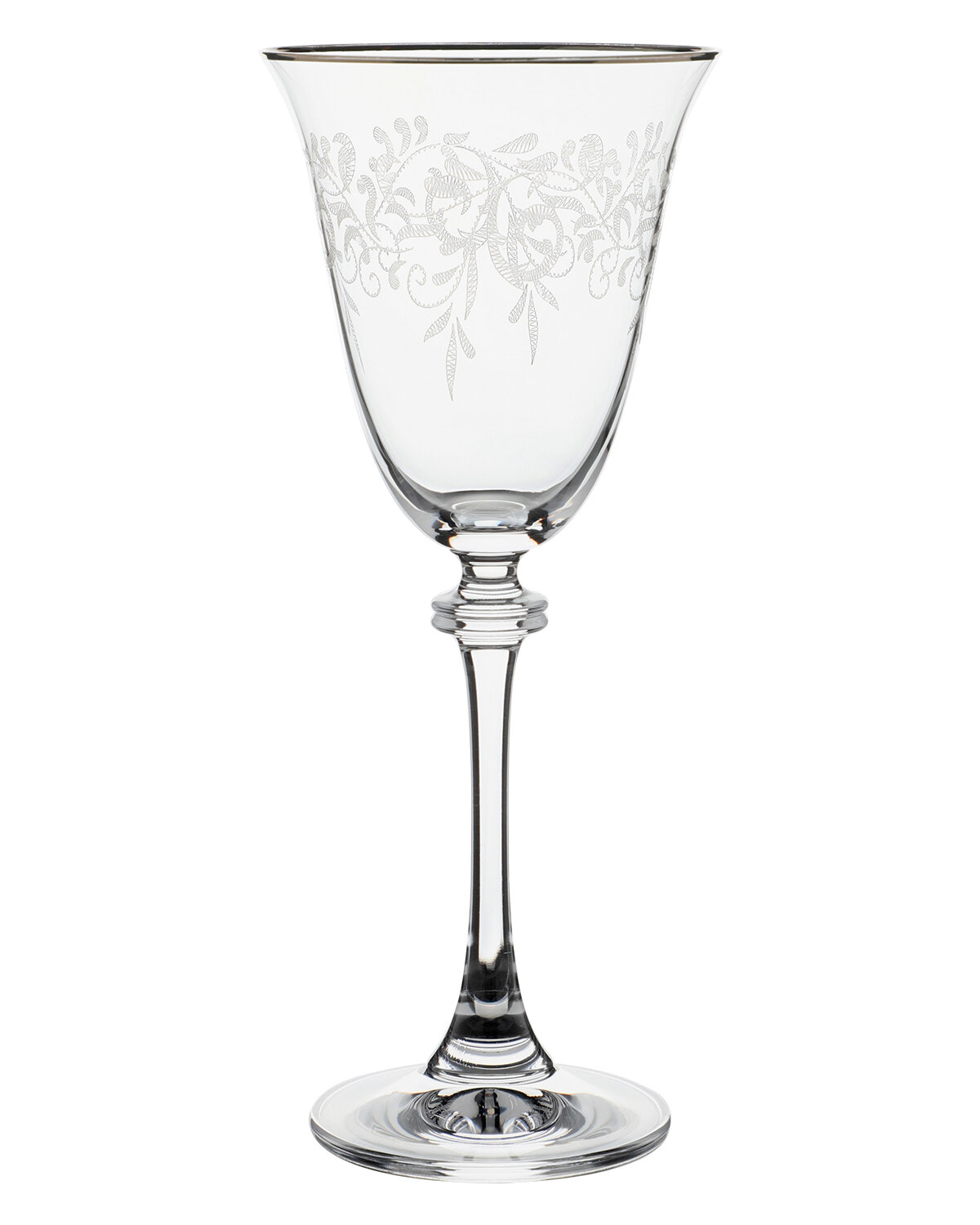 Бокал для белого вина "ASIO", декор "Панто, затирка платина, отводка платина", 185 мл (6 шт.), Crystal Bohemia/ БСС0208