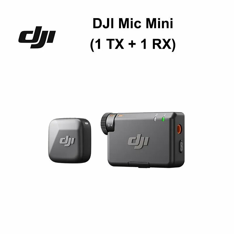 DJI Микрофон для мобильного устройства DJI Mic Mini(1 TX + 1 RX), Высококачественный звук, стабильная передача, активное шумоподавление, две регулируемые передачи, Автоматический ограничитель, взрывозащищенный звук, черный матовый