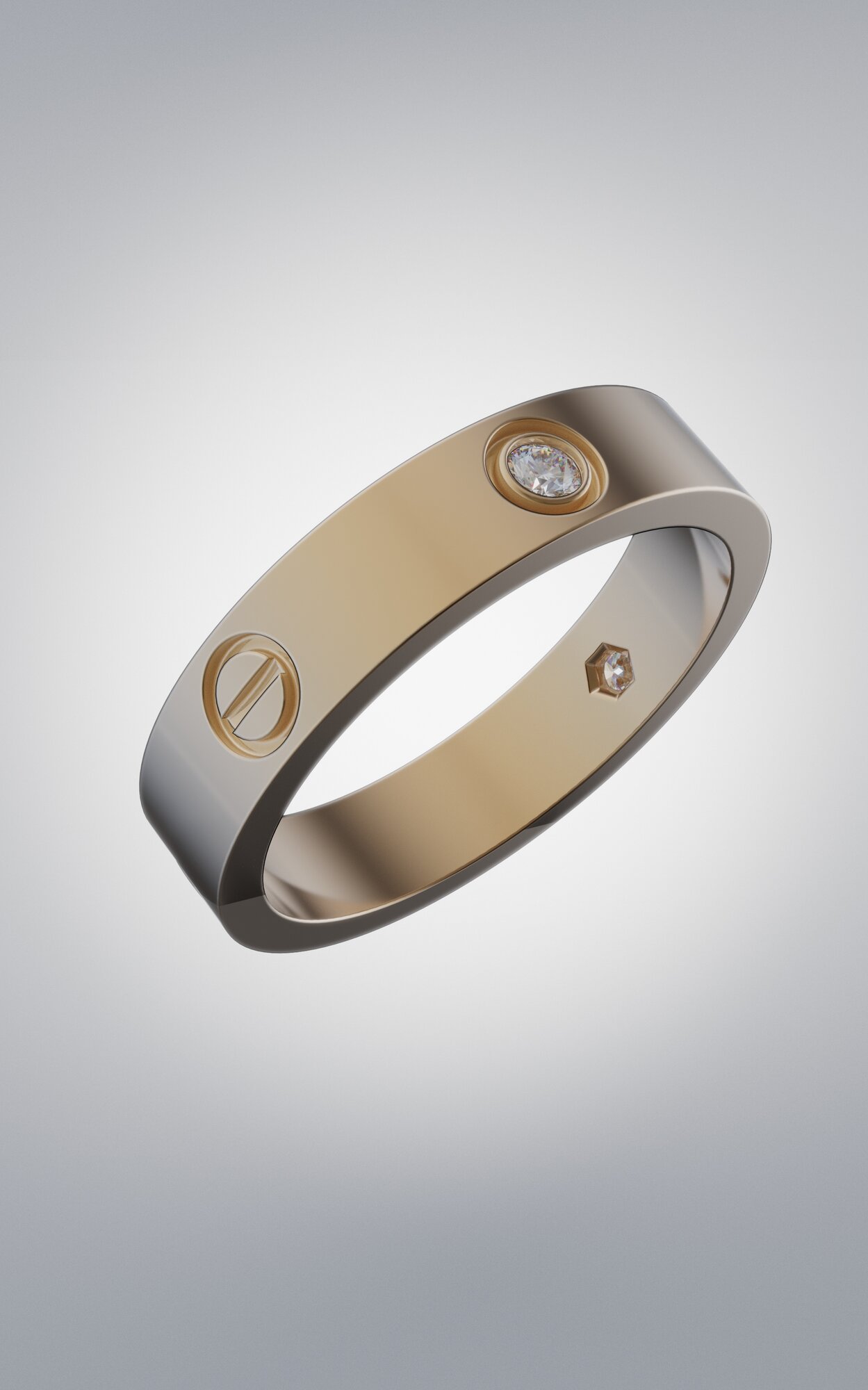 Р-р 22.5 3d модель 3д файл Stl, 3d-jewelry, обручальное кольцо с болтиками и камнями 2.75 мм