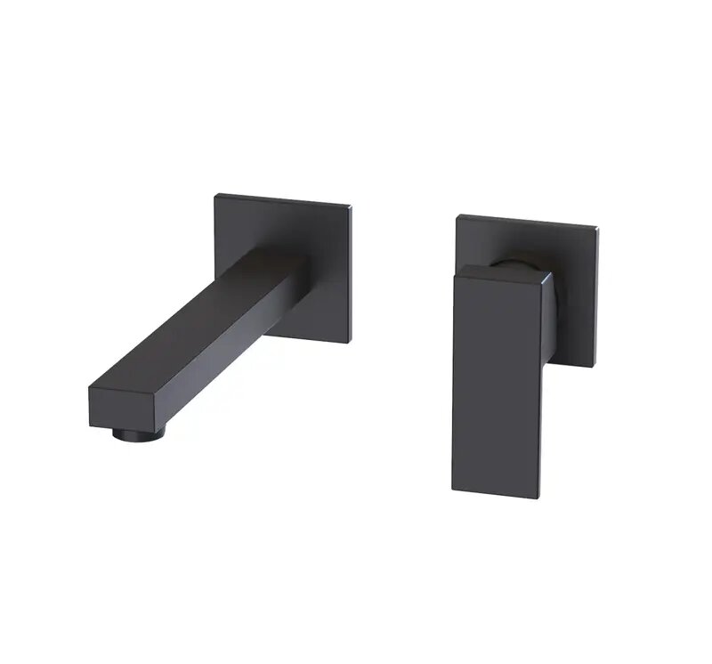 Смеситель для раковины Iddis Folk FOLBL00i01, скрытый монтаж, однорычажный, цвет черный матовый