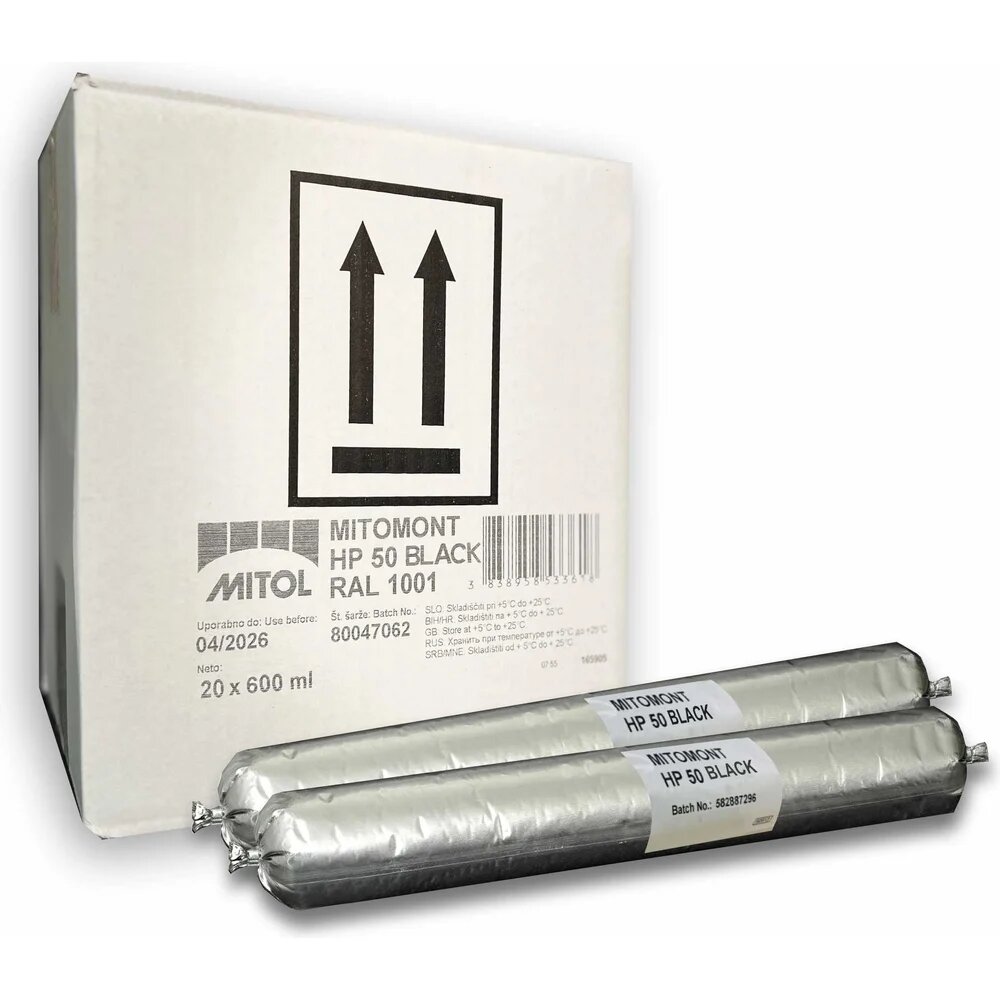 MITOL Для гидроизоляции МС полимерный Клей-герметик MITOMONT HP50 600 мл. 20 штук, черный 3838958532710