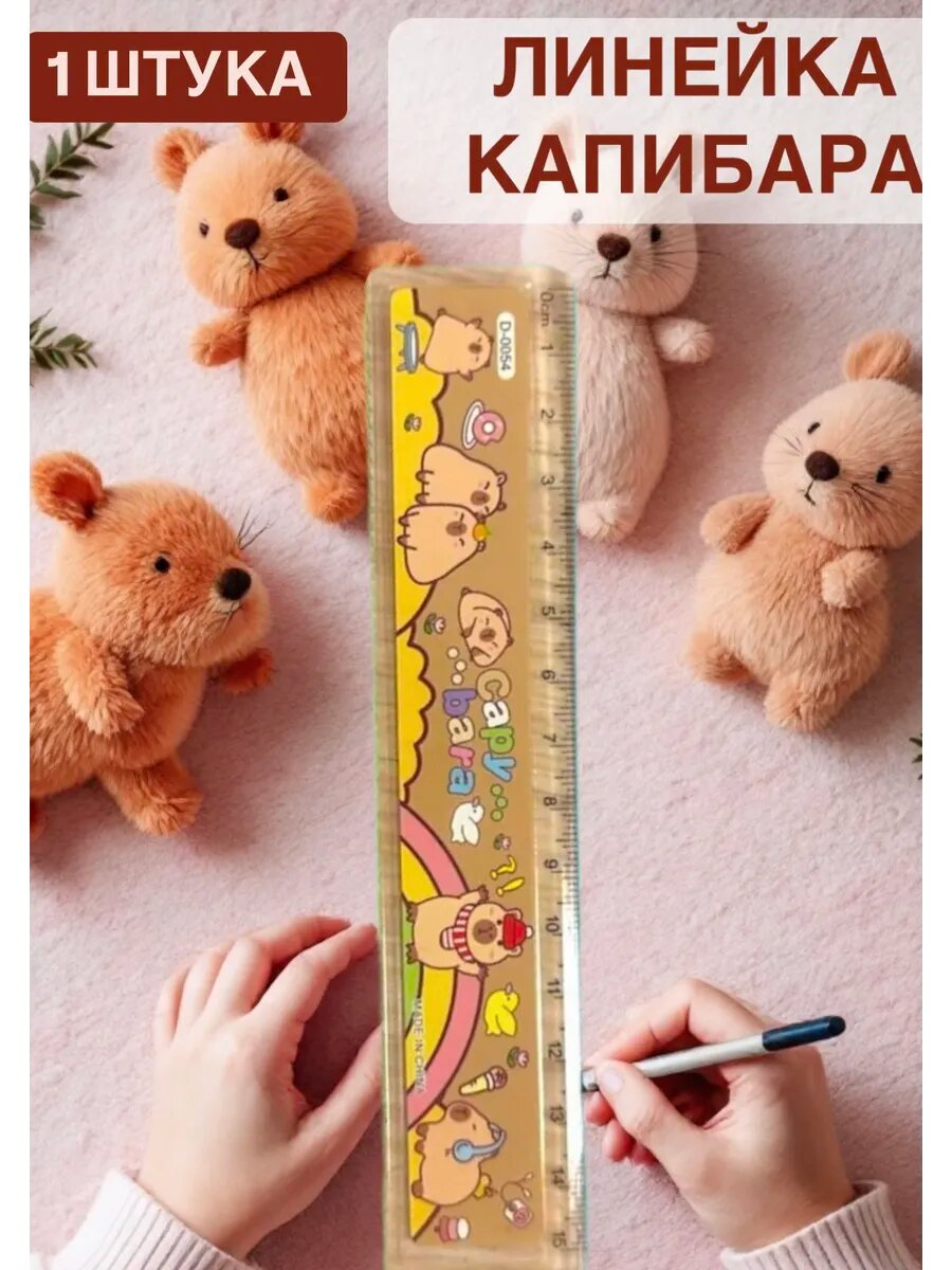 Линейки набор школьные 15 см милая капибара