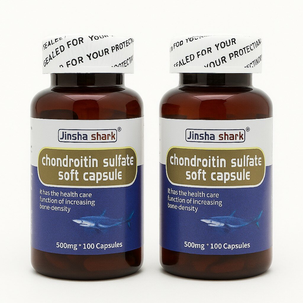 Jinsha Shark Акулий хрящ (хондроитин сульфат) капсулы 500 мг, 100 шт — для суставов и хрящей, 2 банки