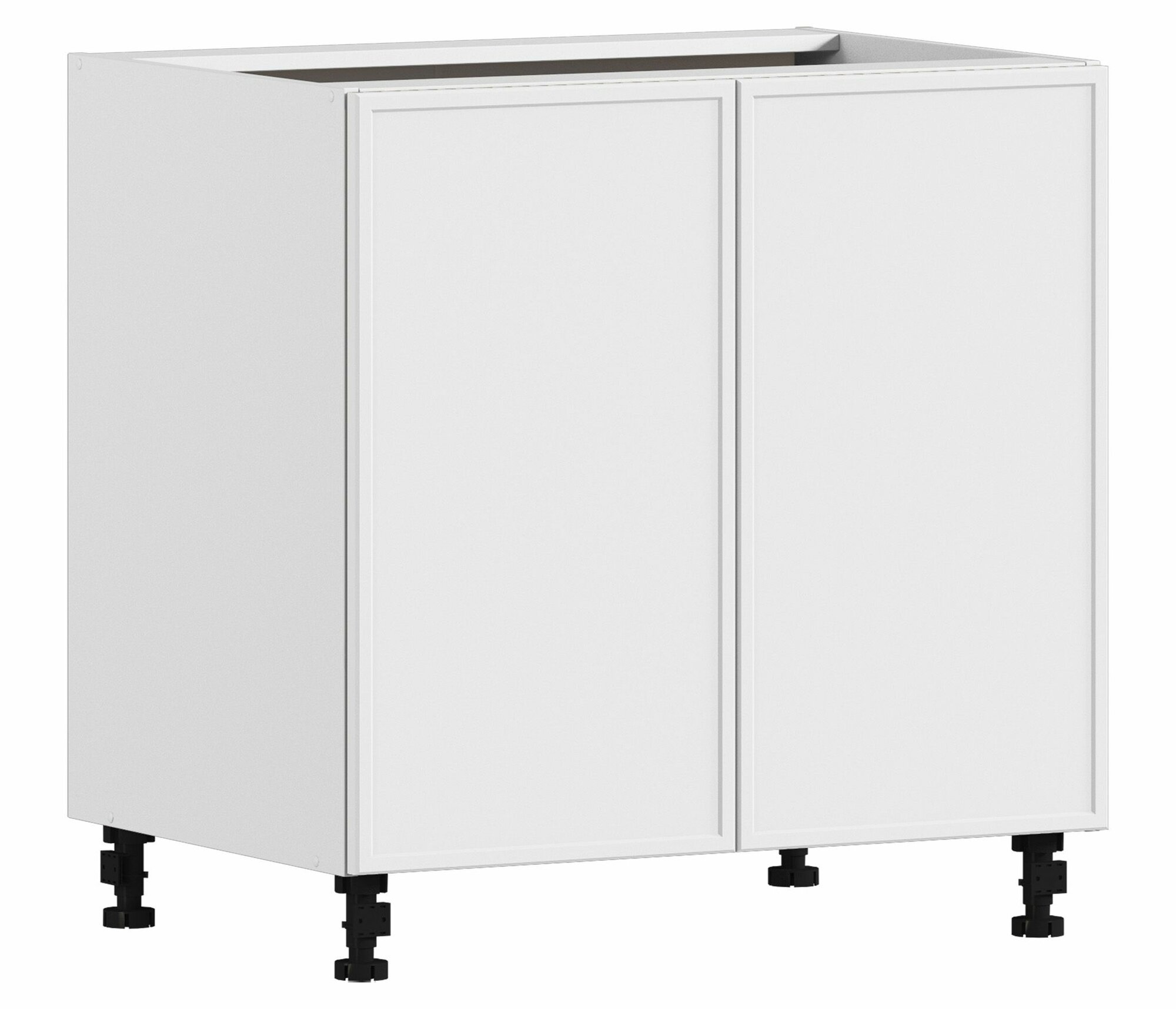 Кухонный модуль напольная тумба с двумя фасадами столплит Регина РС-80 Белый/МДФ Квадро Белый, 80х82х56 см