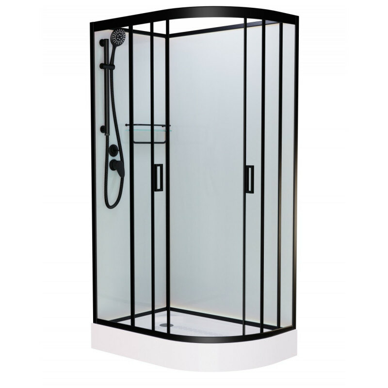 Душевая кабина Frank F418L Black левая без крыши 100х80, 814014