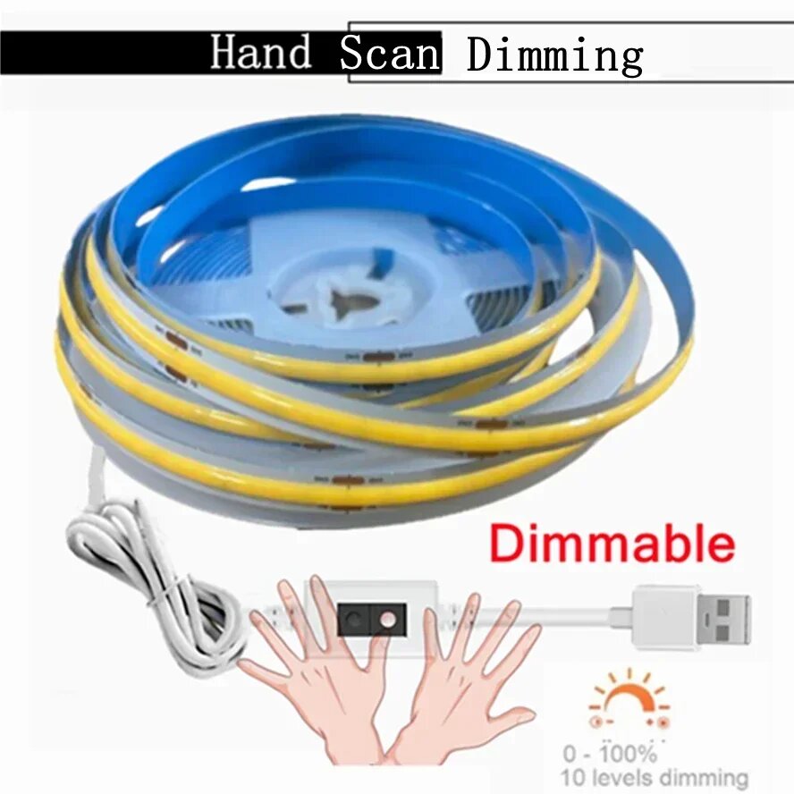 Светодиодная лента USB с датчиком Hand Scan, 4 м, белый холодный