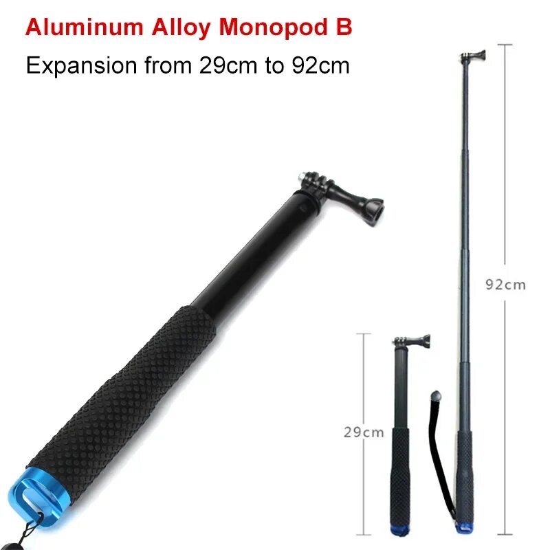 Селфи-Палка с ручкой, регулируемый монопод для камеры GoPro Hero 13 12 11 10 9 8 7 Insta360 X2 X3 X4 DJI Osmo Action 5 4 3 2