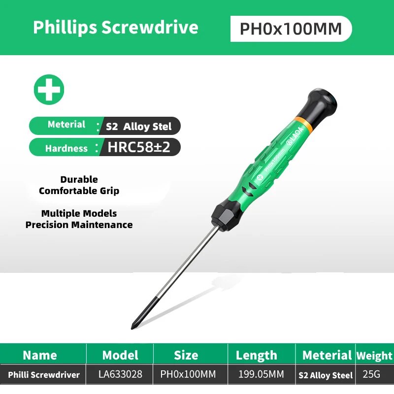 LAOA 1pc Mini Slotted Screwdriver With Magnetism S2 Alloy Steel Phillips Screwdrivers Precise Screwdriver SL1.0-4.0