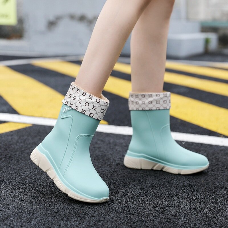 Модные короткие резиновые сапоги Chelsea, универсальные резиновые сапоги для женщин, ботинки Martin, нескользящие водные сапоги, резиновые сапоги для взрослых, полусапожки