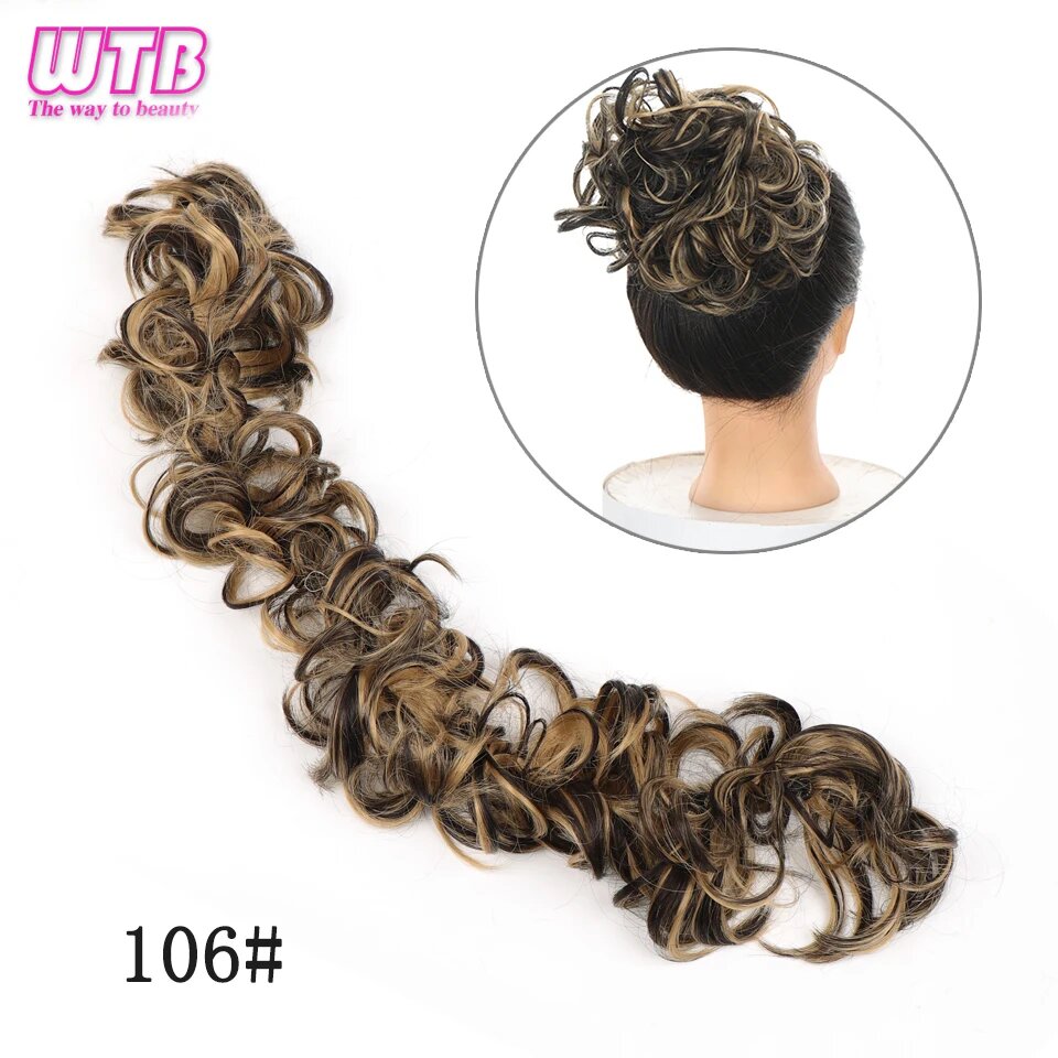 WTB Синтетический завитой шиньон черный 106
