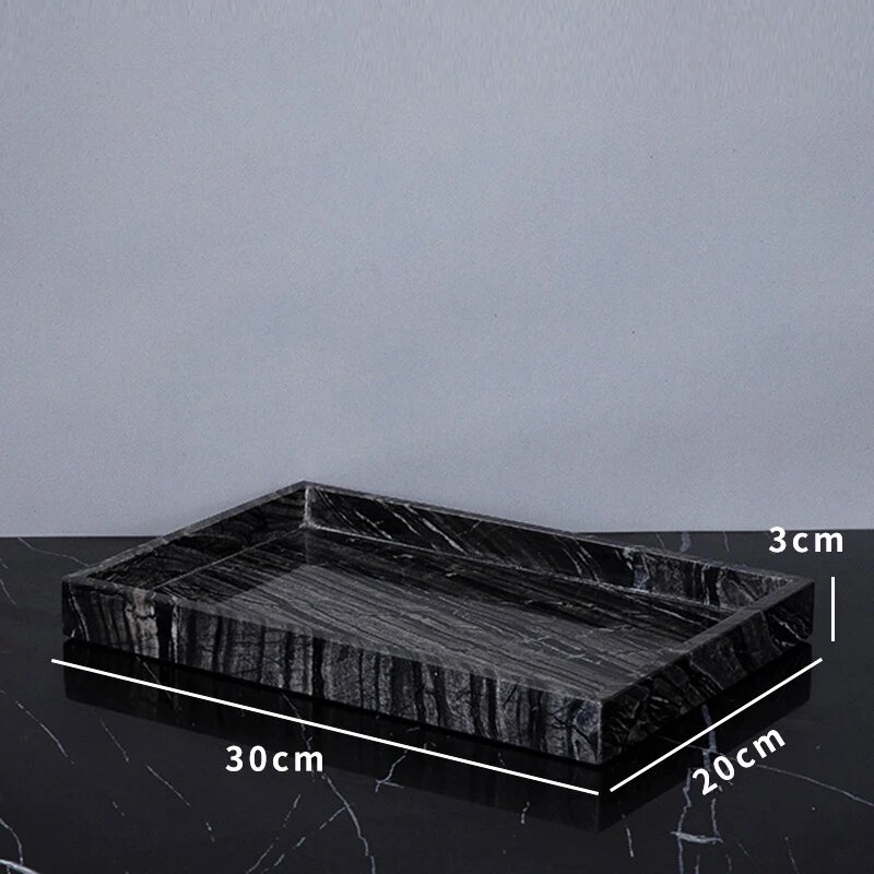Набор аксессуаров для ванной из натурального мрамора, 1 шт. поднос черного цвета
