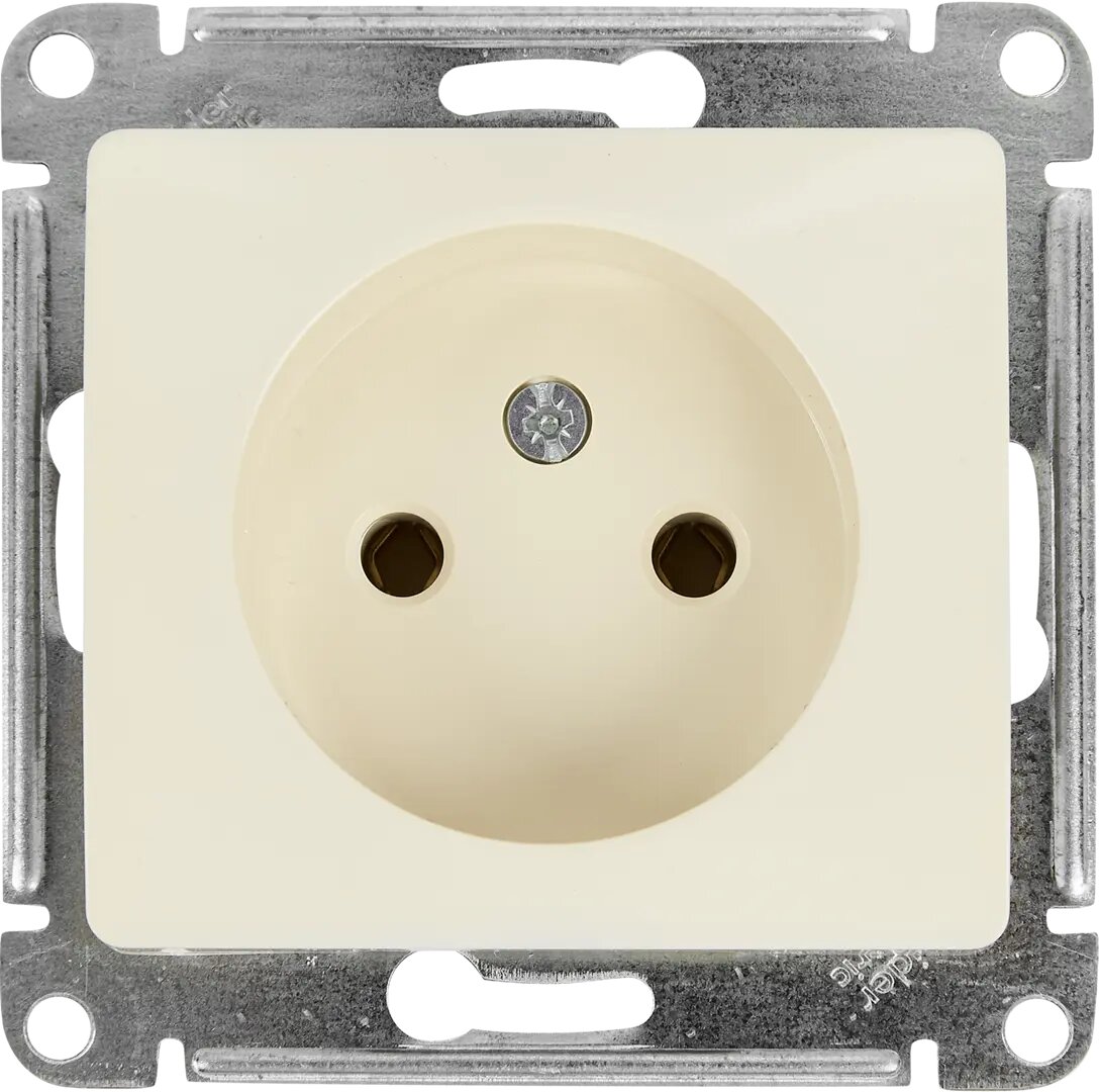 Розетка встраиваемая Schneider Electric Glossa без заземления цвет бежевый