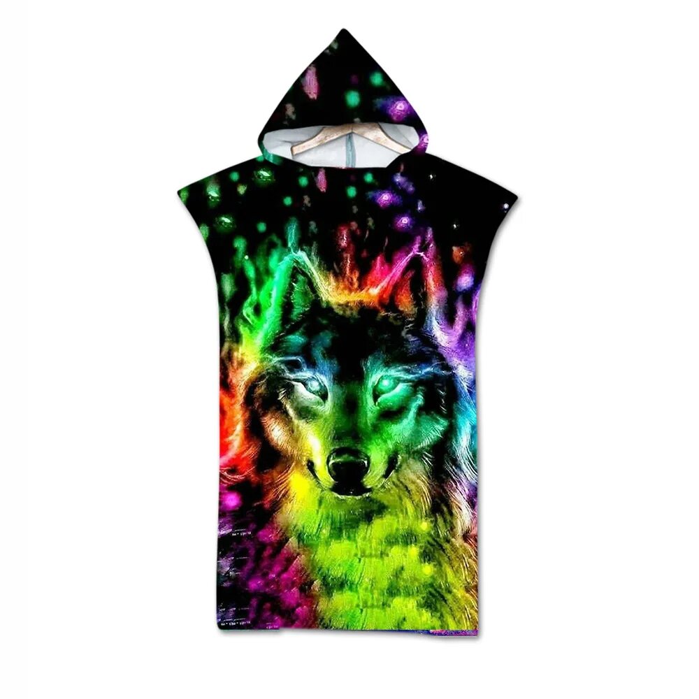 Микрофибра пляжное полотенце с капюшоном, Adult 75x110cm, Черный