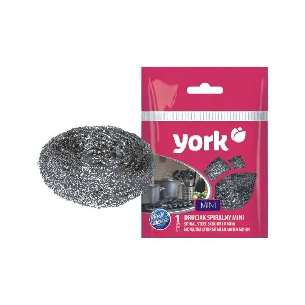 Губка металлическая 'YORK' спиральная мини, для мытья посуды, размер 7х4см