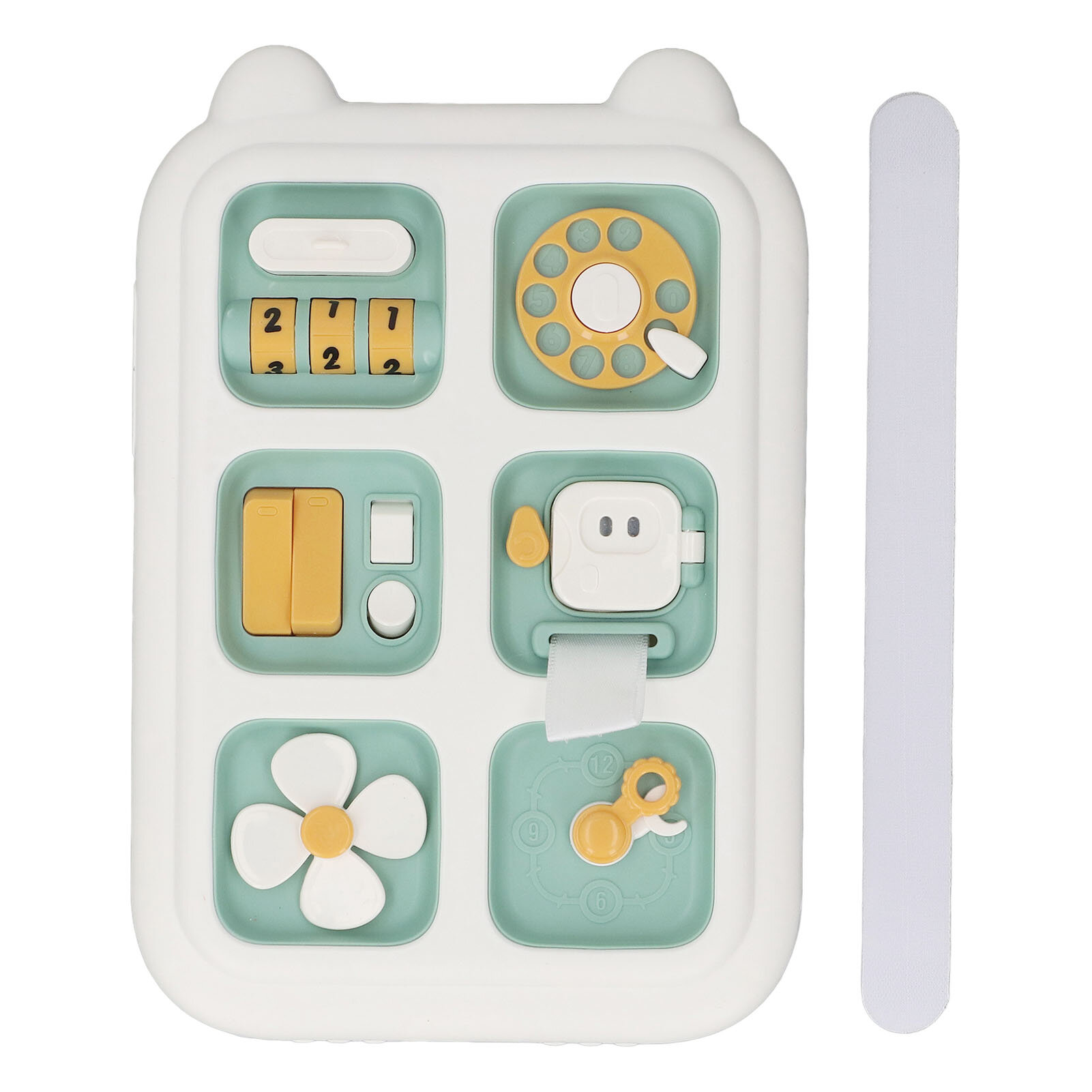 Сенсорная доска для развития мелкой моторики, развивающая сенсорную игрушку для малышей с клейкой полоской, мятно-зелёного цвета