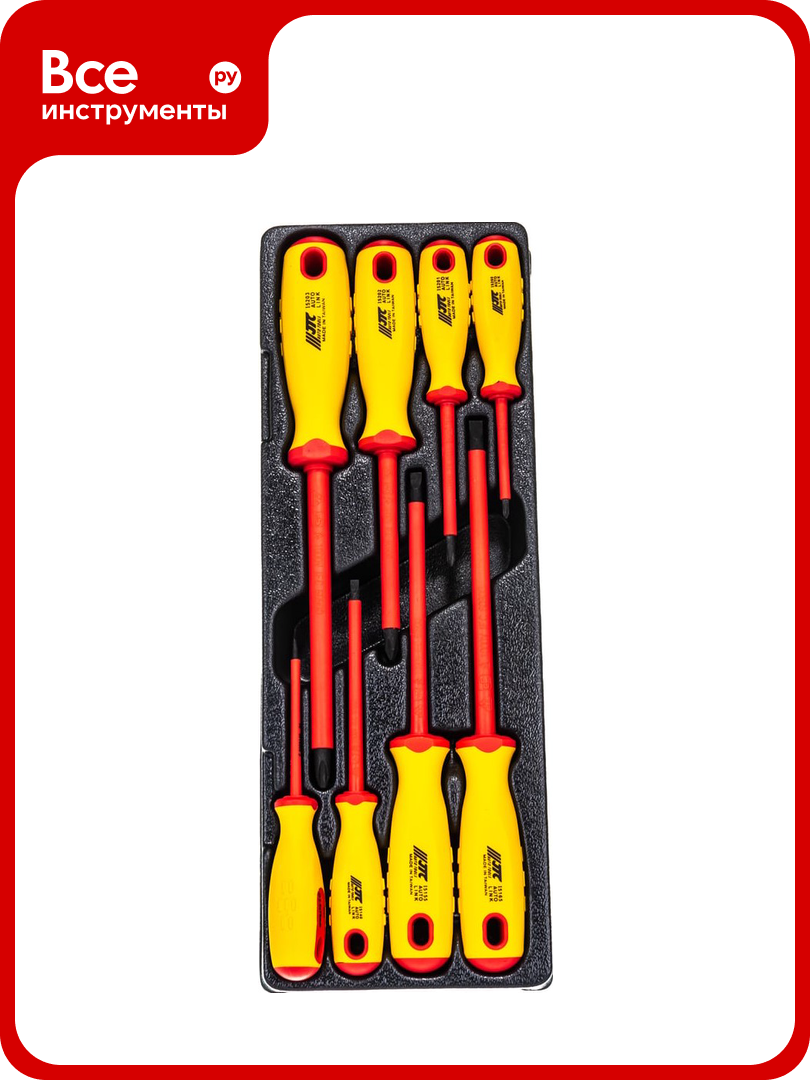 Набор диэлектрических отверток JTC K9081, 8 шт, с плоским и Phillips шлицами, для работы с электрическими устройствами