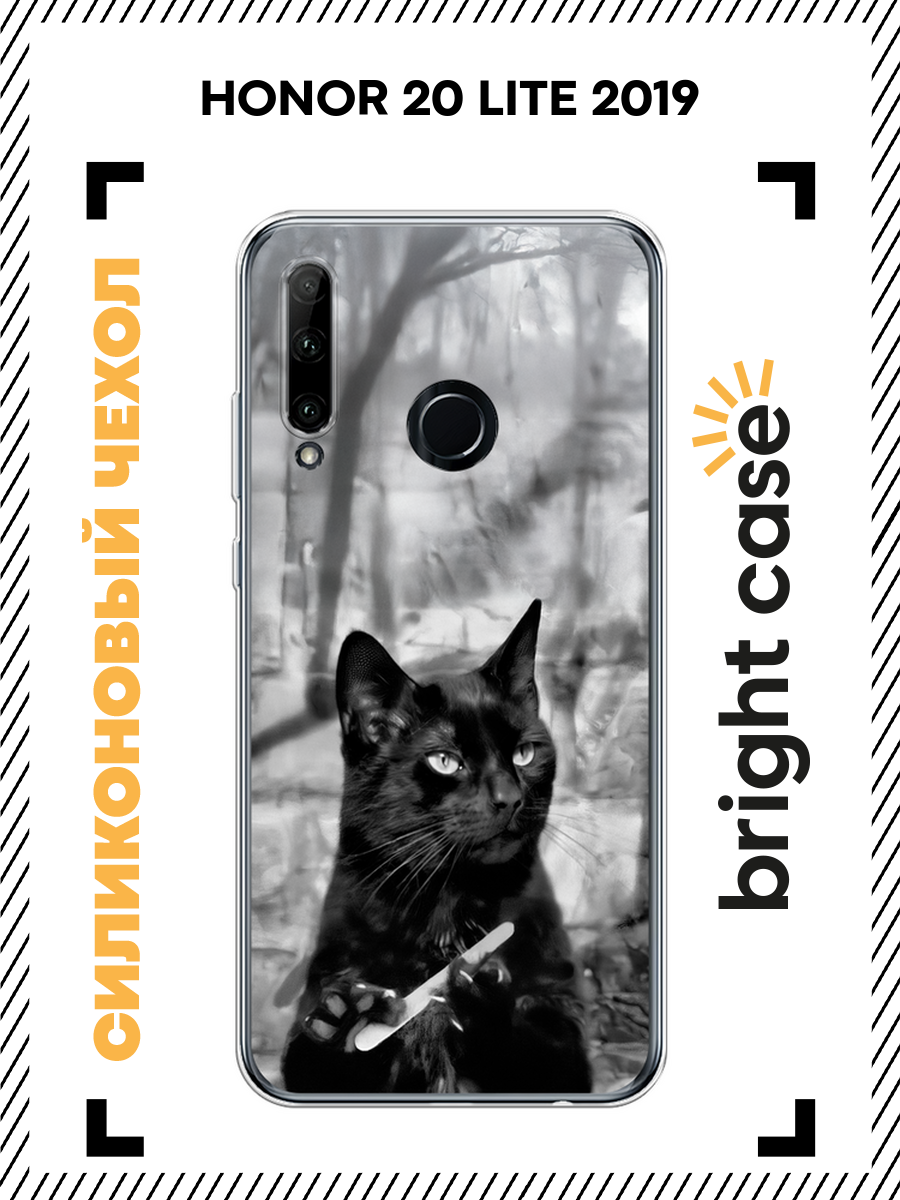 Чехол на Honor 10i/20 Lite 2019/20e/Huawei P Smart Plus 2019 / Хонор 10i с принтом Котик с пилкой